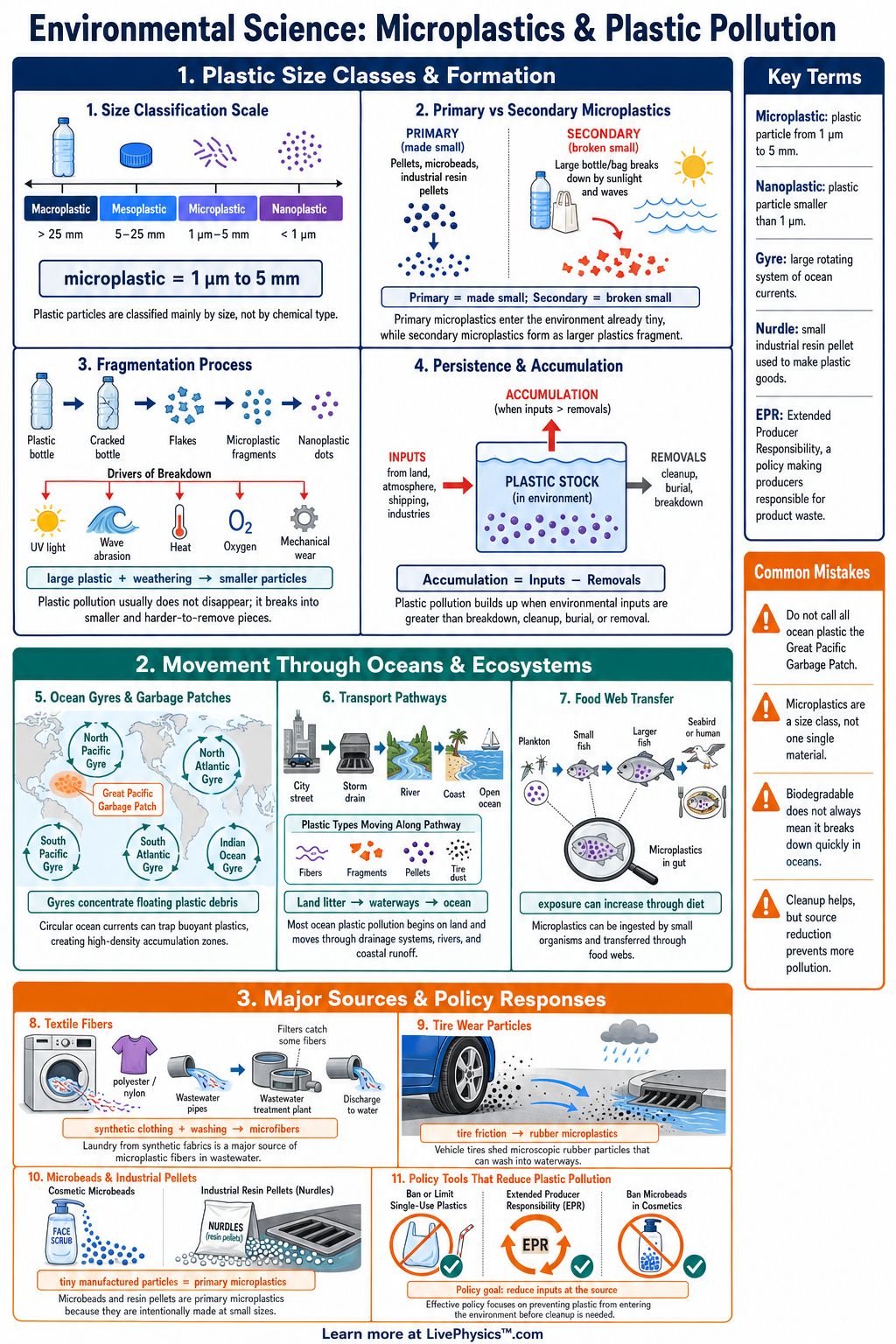 Microplastics & Plastic Pollution Cheat Sheet | LivePhysics™