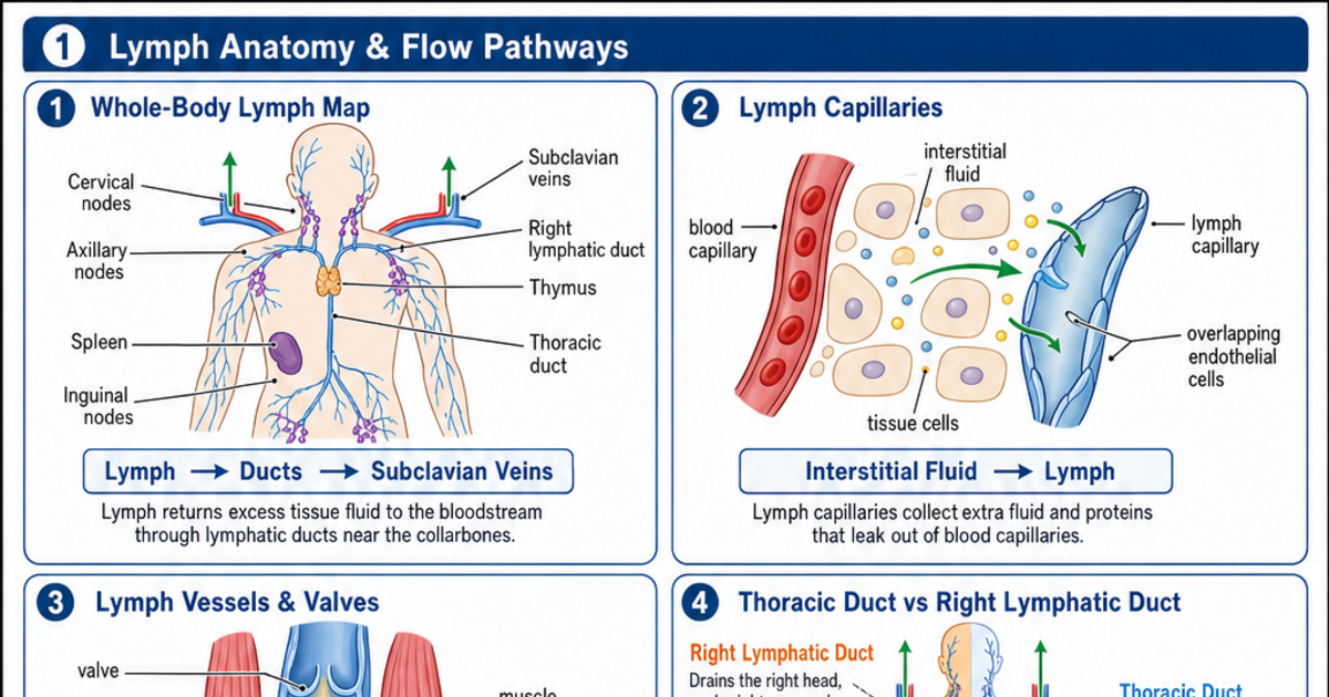 Lymphatic System Anatomy & Function Cheat Sheet | LivePhysics™