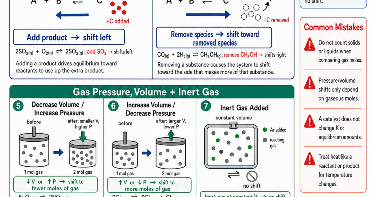 Le Chatelier's Principle Examples Cheat Sheet | LivePhysics™