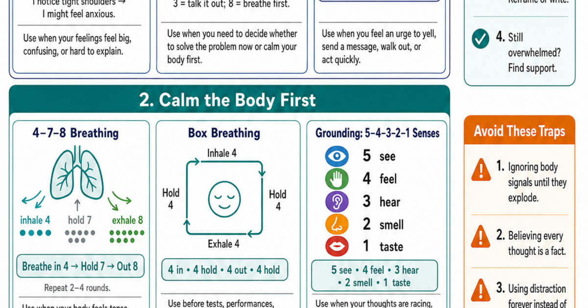 Emotion Regulation Techniques Cheat Sheet | LivePhysics™