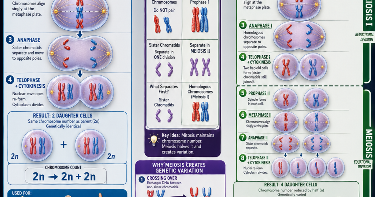 Mitosis vs Meiosis Infographic | LivePhysics