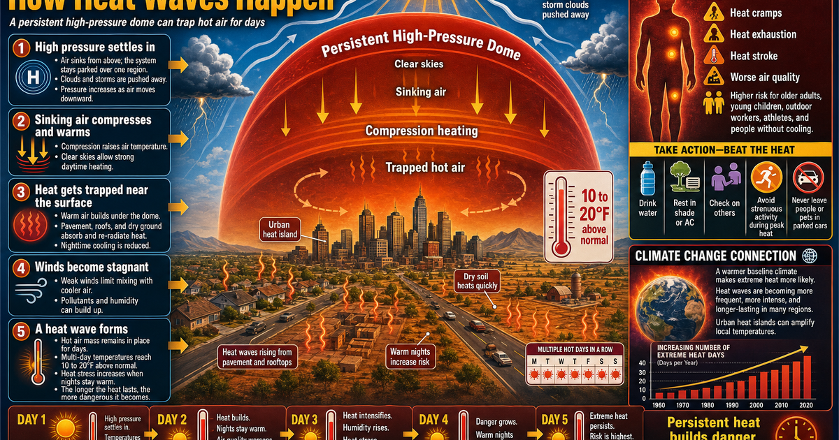 How Heat Waves Happen Infographic | LivePhysics™