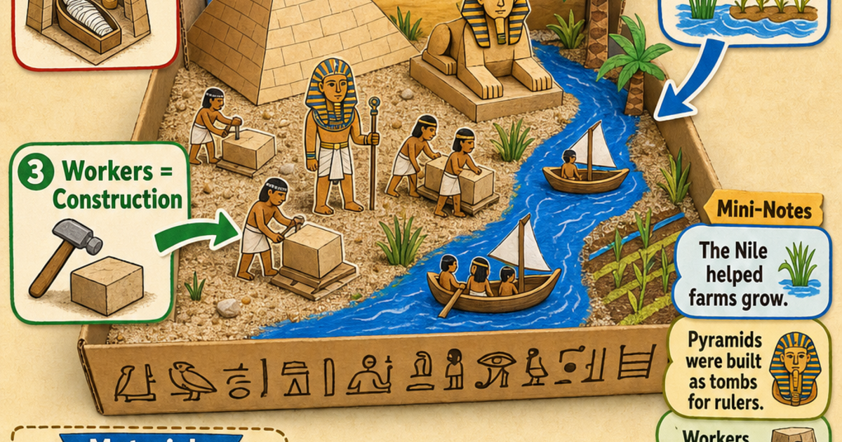 Ancient Egypt History Diorama Infographic | LivePhysics™
