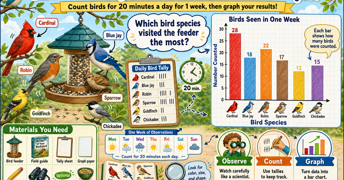 Bird-Watching Count and Bar Chart Project Infographic | LivePhysics™
