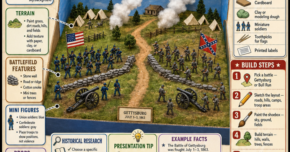 Civil War Battlefield Diorama Infographic | LivePhysics™