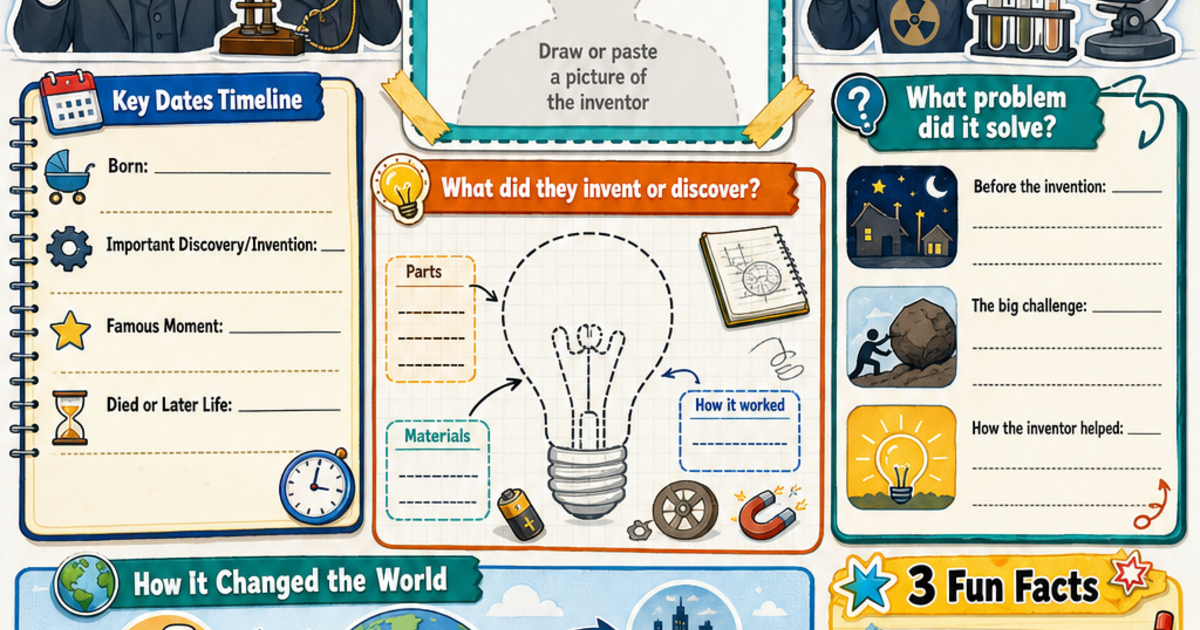 Famous Inventor Research Poster Infographic | LivePhysics™
