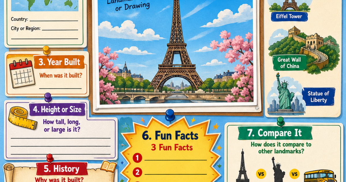 Famous Landmark Research Poster Infographic | LivePhysics™
