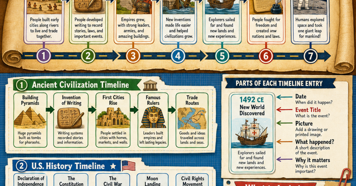 History Timeline Poster Project Ideas Infographic | LivePhysics™