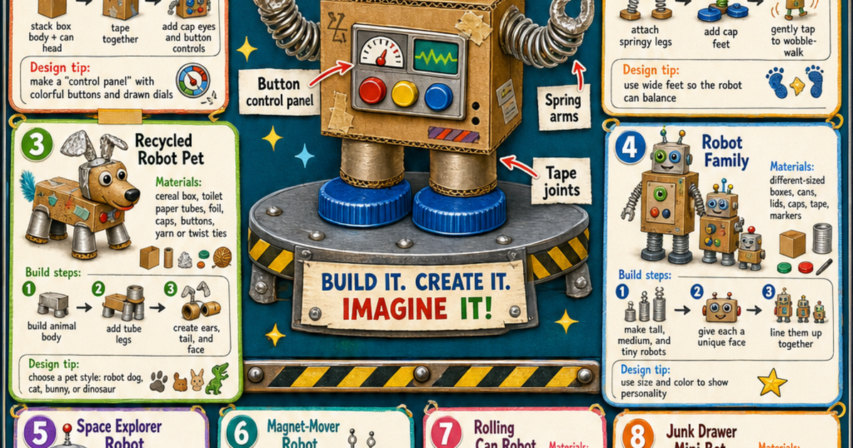 Recycled Robot Project Ideas Infographic | LivePhysics™