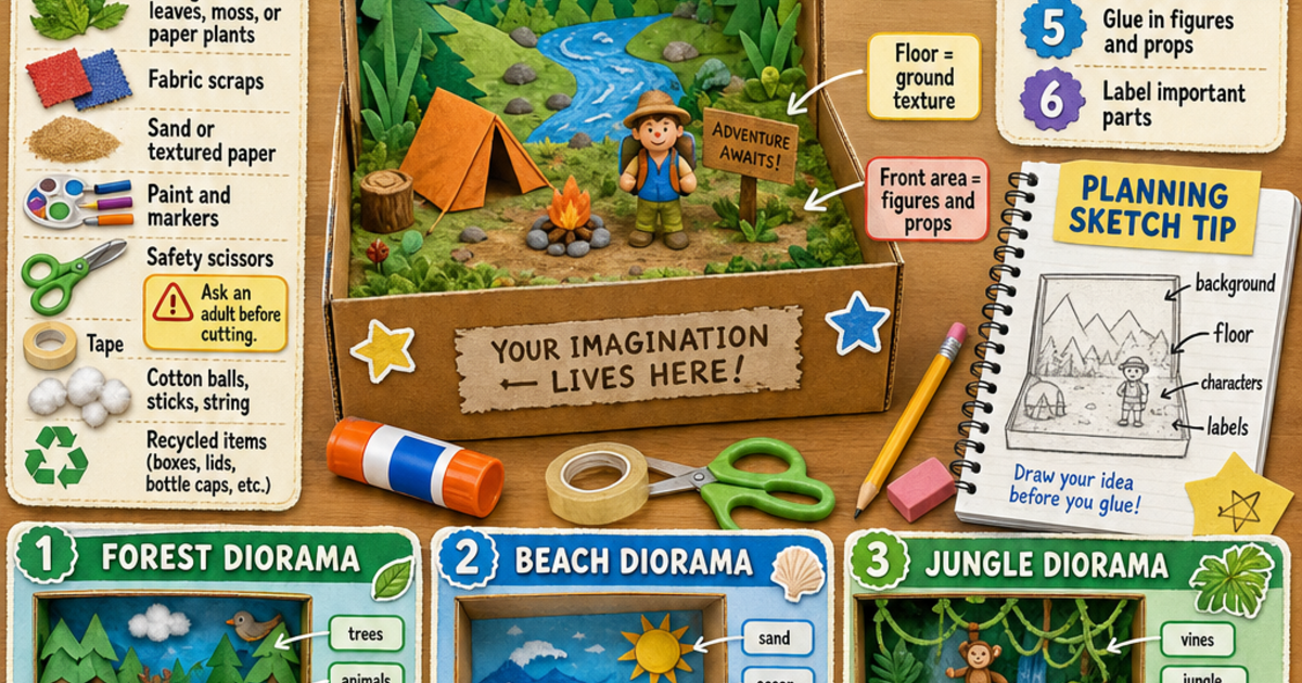 Shoebox Diorama Project Ideas Infographic | LivePhysics™