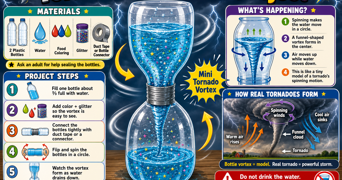 Tornado in a Bottle Project Infographic | LivePhysics™