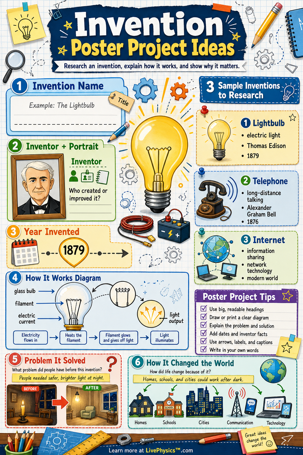 Invention Poster Project Ideas Infographic | LivePhysics™