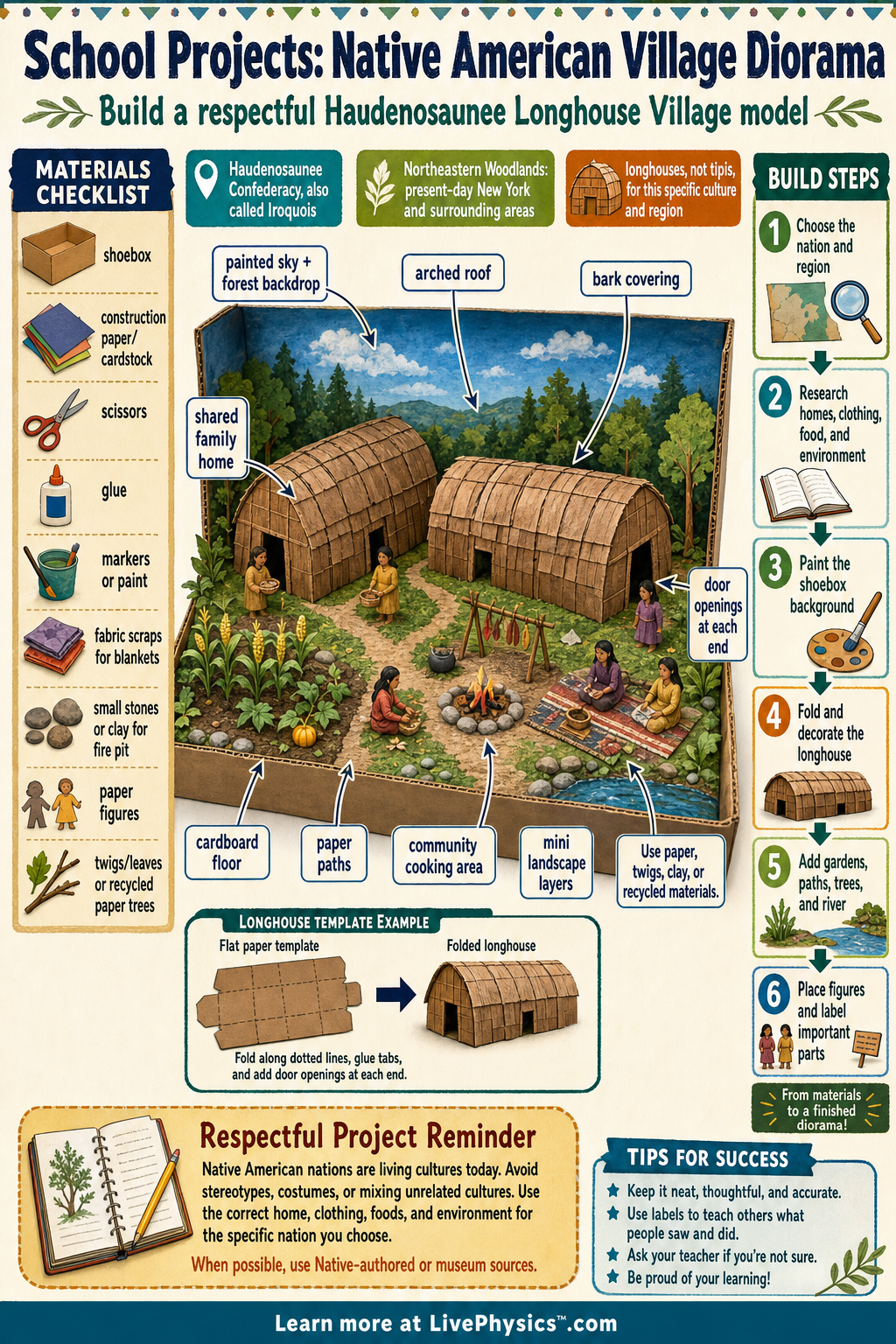 Native American Village Diorama Infographic | LivePhysics™