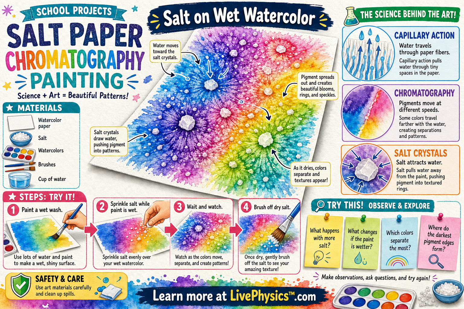 Salt Paper Chromatography Painting Infographic | LivePhysics™